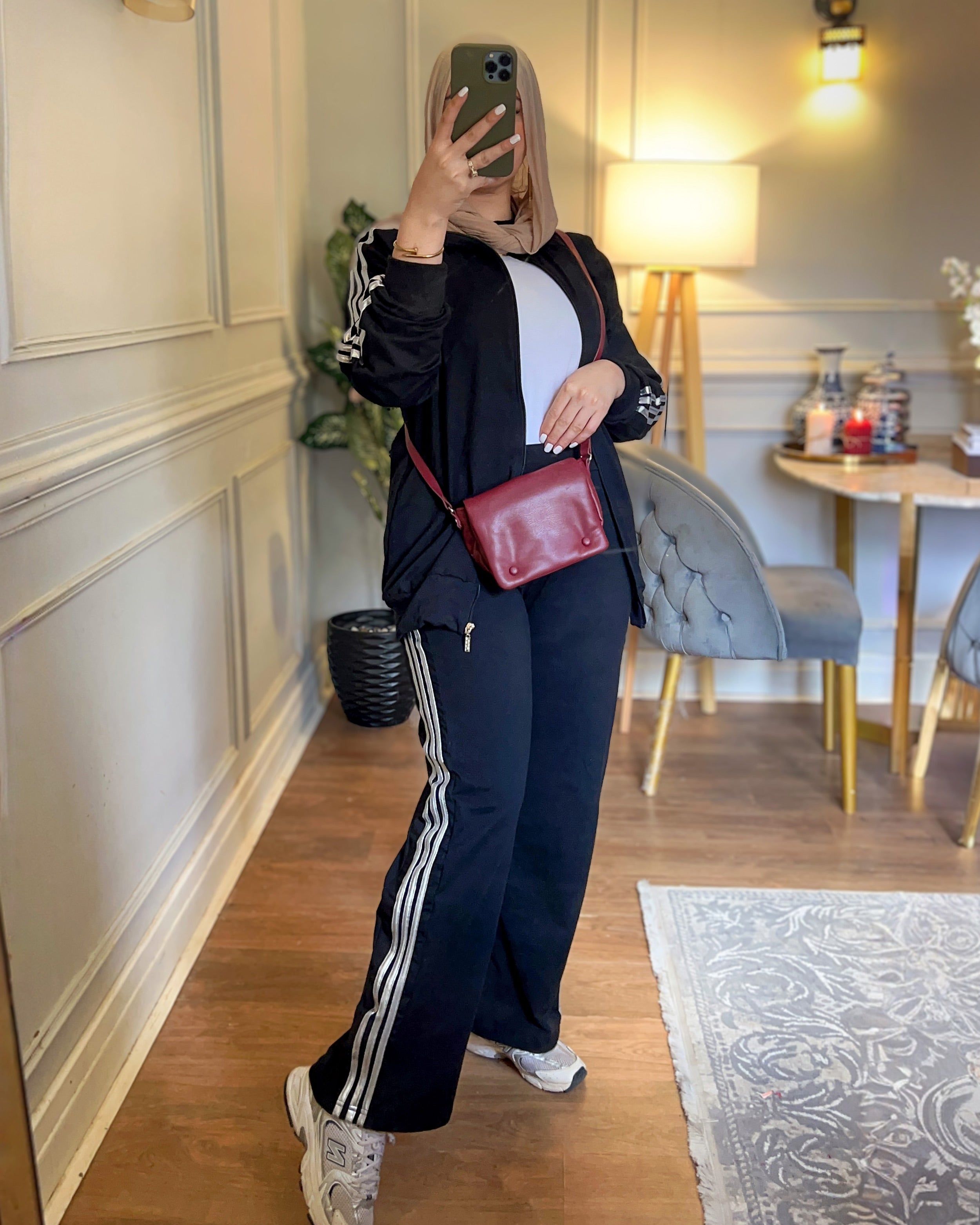 Buy Metallic Striped Tracksuit | Eva Fashion